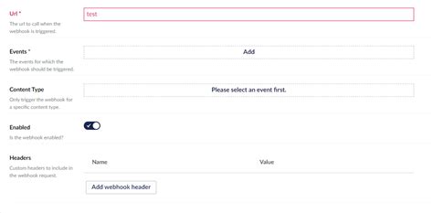 V13 Webhooks No Frontend Validation When Trying To Createupdate A Webhook For The Events