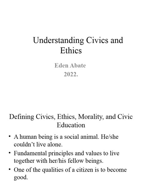 Lecture 1 Civics Pdf Morality Citizenship