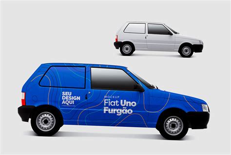 Mockup Fiat Uno FurgÃo 3 Ângulos Behance