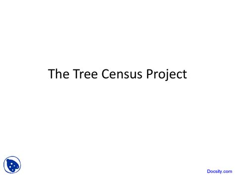 Tree Census Project Wireless Networks Lecture Slides Slides Wireless Networking Docsity