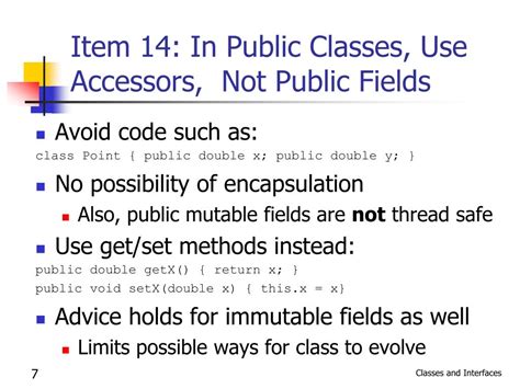 Ppt Effective Java Chapter Classes And Interfaces Powerpoint Presentation Id