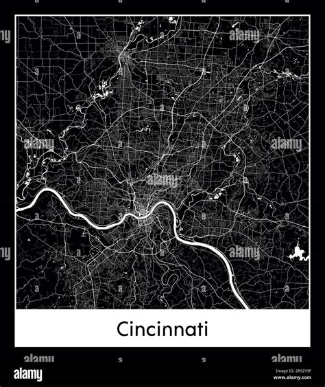 Minimal City Map Of Cincinnati United States North America Stock Vector Image And Art Alamy