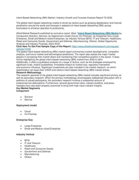 Ppt Intent Based Networking Ibn Market Powerpoint Presentation