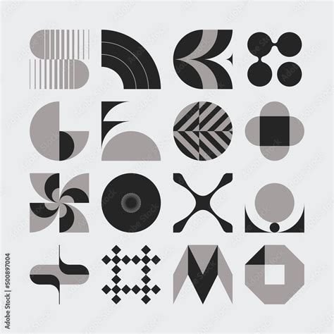 Logo Modernism Aesthetics Vector Abstract Shapes Collection Made With