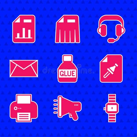 Set Glue Megaphone Wrist Watch Note Paper With Push Button Printer