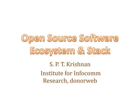 open source software ecosystem and stack ppt