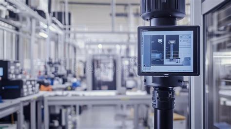 Industrial Automation Software Monitoring Production Line Efficiency In Factory Stock Image