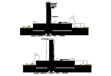 Sectional Detail Of Structural Blocks D Drawing In Autocad