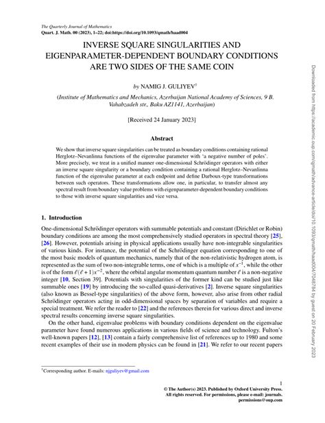 pdf inverse square singularities and eigenparameter dependent