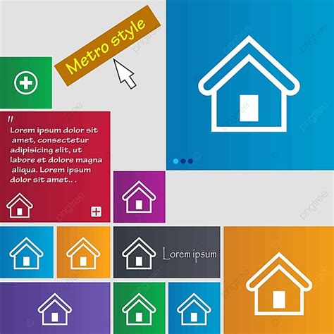 Modern Website Buttons With Cursor Pointer Featuring A House Icon Signvector Design Vector Back