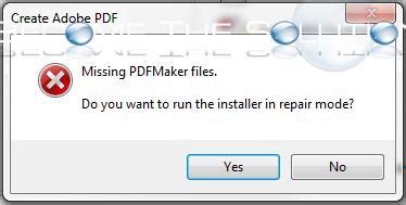 Fix Missing PDFMaker Files Create Adobe PDF