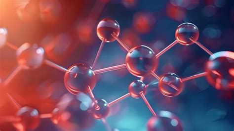Complex Molecular Structures With Glowing Connections And Bokeh