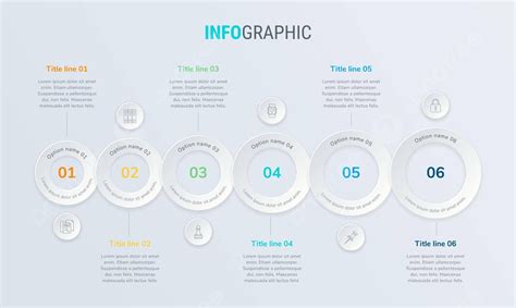 Rounded Timeline Template With 6 Steps Diagram Circle Concept Vector