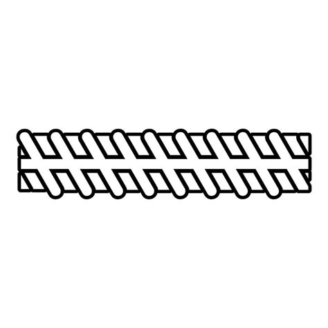 Rebar Reinforcement Contour Outline Line Icon Black Color Vector Illustration Image Thin Flat