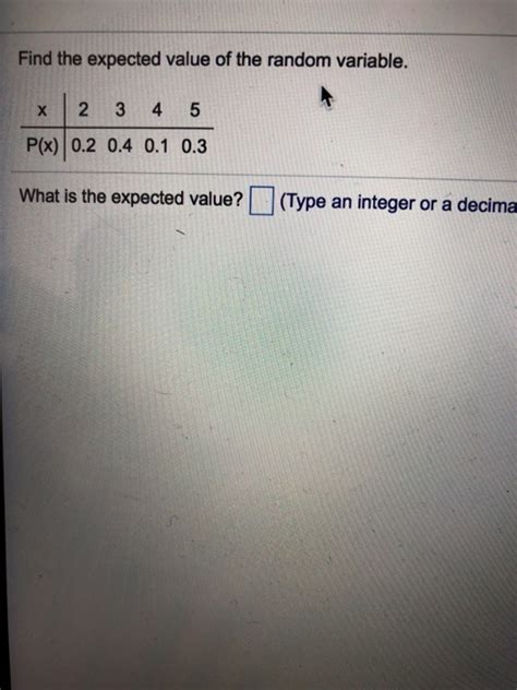 Solved Find The Expected Value Of The Random Variable X 2 3