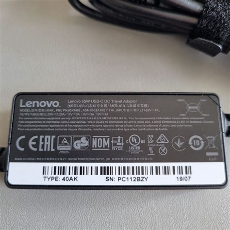 Orginal Lenovo 65W USB C Laptop Travel Car Charger Computers Tech Parts Accessories