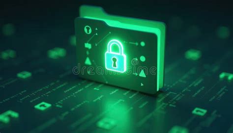 Secure Folder Icon With Lock Symbol Stock Image Image Of Encryption