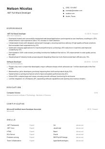 Full Stack Developer Resume Example