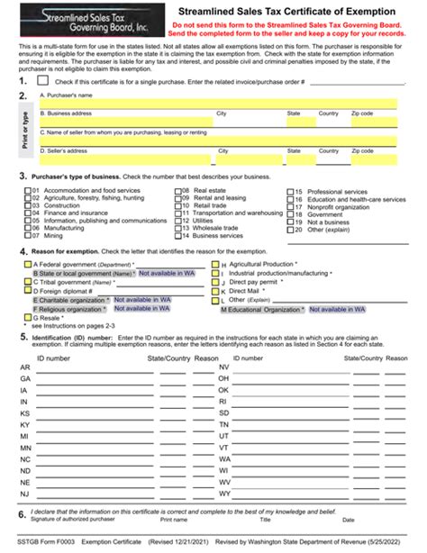 Sstgb Form F0003 Download Fillable Pdf Or Fill Online Streamlined Sales