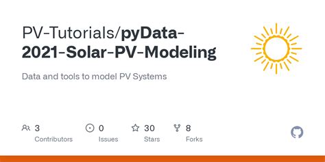GitHub PV Tutorials PyData 2021 Solar PV Modeling Data And Tools To Model PV Systems