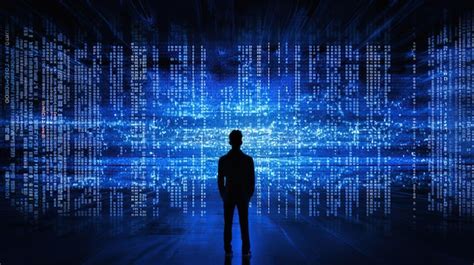 Premium Photo Digital Binary Programming Functions With Blue Color