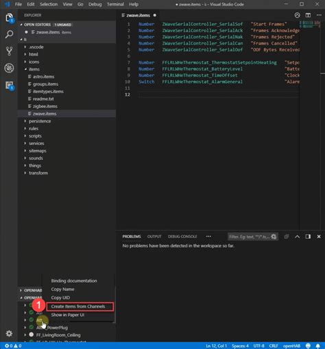 Openhab 2 Visual Studio Code Extension