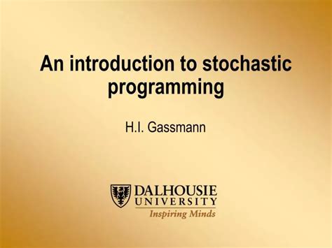 PPT An Introduction To Stochastic Programming PowerPoint Presentation ID