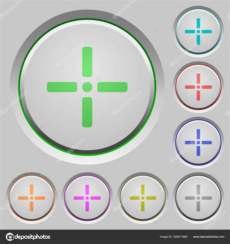precise cursor color icons sunk push buttons stock vector image by