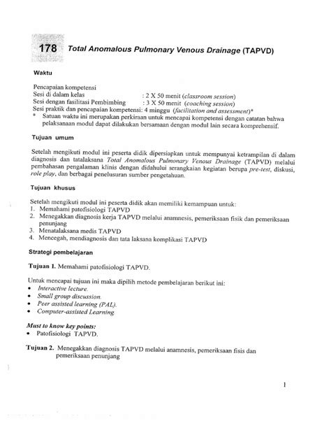 178modul Total Anomalous Pulmonary Venous Drainage Tapvd Pdf