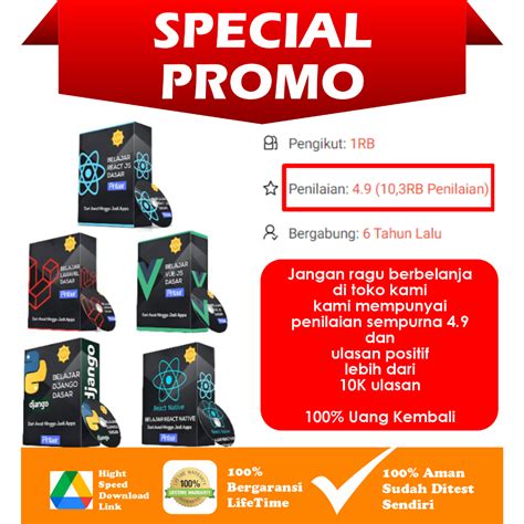 Jual Promo Beli 3 Gratis 1 E Course Bundling Belajar Pemograman