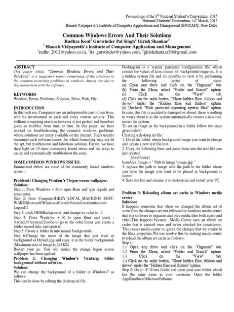 common windows errors and their solution pdf computer file