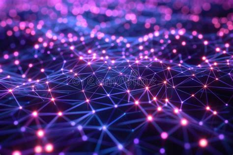 3d Network Structure Dense Grid Of Points And Connecting Lines Data