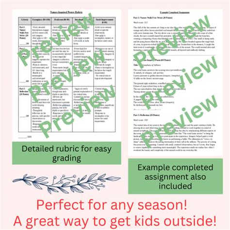 Nature Inspired Poetry Writing Assignment By Brevity Lane Tpt