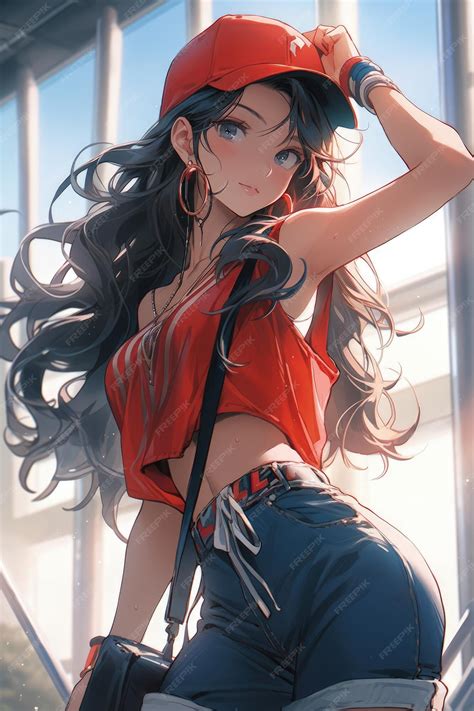 Premium Ai Image Beautiful Hot Anime Girl In Short Shorts And Jacket