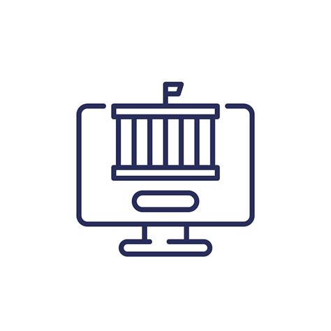 Premium Vector Electronic Government And Digital Transformation Line Icon
