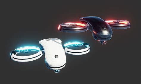 3d Model Sci Fi Bicopter Drone Vr Ar Low Poly Cgtrader