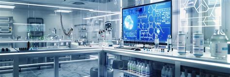 A Modern Medical Laboratory With Ai Powered Diagnostic Tools Including A Large Screen