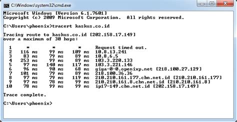 My Blog Pengujian Traceroute Di CMD Tracert