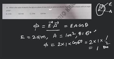 ϕe⋅dsqε0 22 What Is The Value Of Electric Flux On A Surface Whose Ar