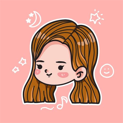 Ilustração em vetor linda garota fofa Vetor Premium