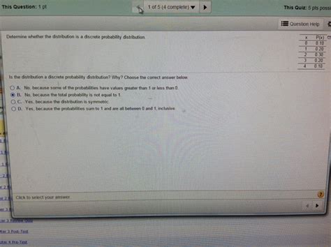 Solved Determine Whether The Distribution Is A Discrete