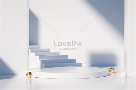 흰색 순수 전시 스탠드 배경 사진 및 창의적인 일러스트 무료 다운로드 Lovepik