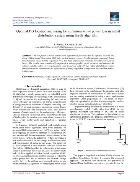 Pdf Optimal Dg Location And Sizing For Minimum Active Power Loss In