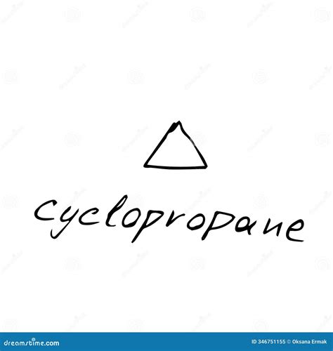 Cyclopropane Molecule Formula Hand Drawn Imitation Of Cyclopropane Structural Model Cartoon