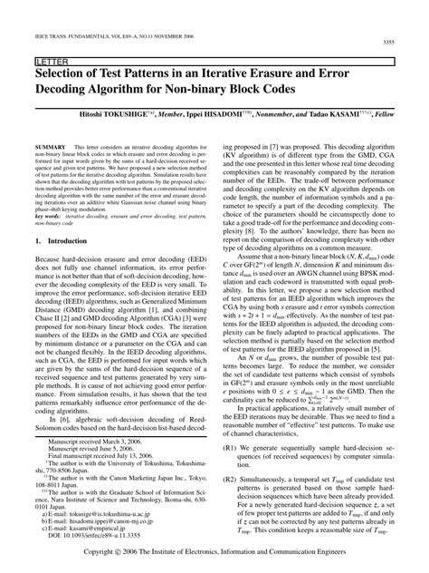 Pdf Selection Of Test Patterns In An Iterative Erasure And Error