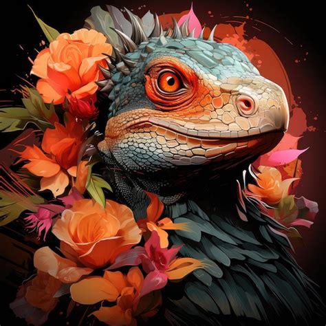 Premium Ai Image Reptile Design Graphic For Tshirt
