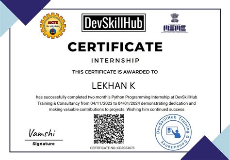 Lekhan K On Linkedin Python Internshipsuccess Devskillhub Techjourney