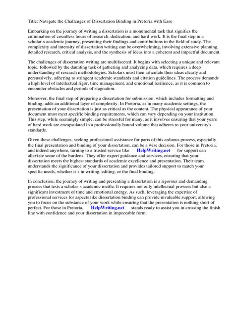 Dissertation Binding Pretoria Pdf Bookbinding Thesis