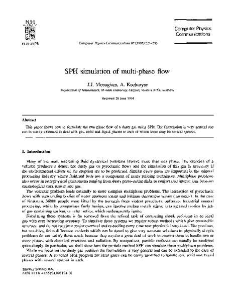 Pdf Sph Simulation Of Multi Phase Flow