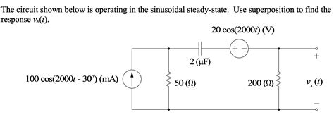 solved the circuit shown below is operating in the